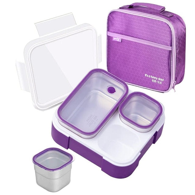 Buy Meal Station 3-Compartment Steel Bento Lunch Box